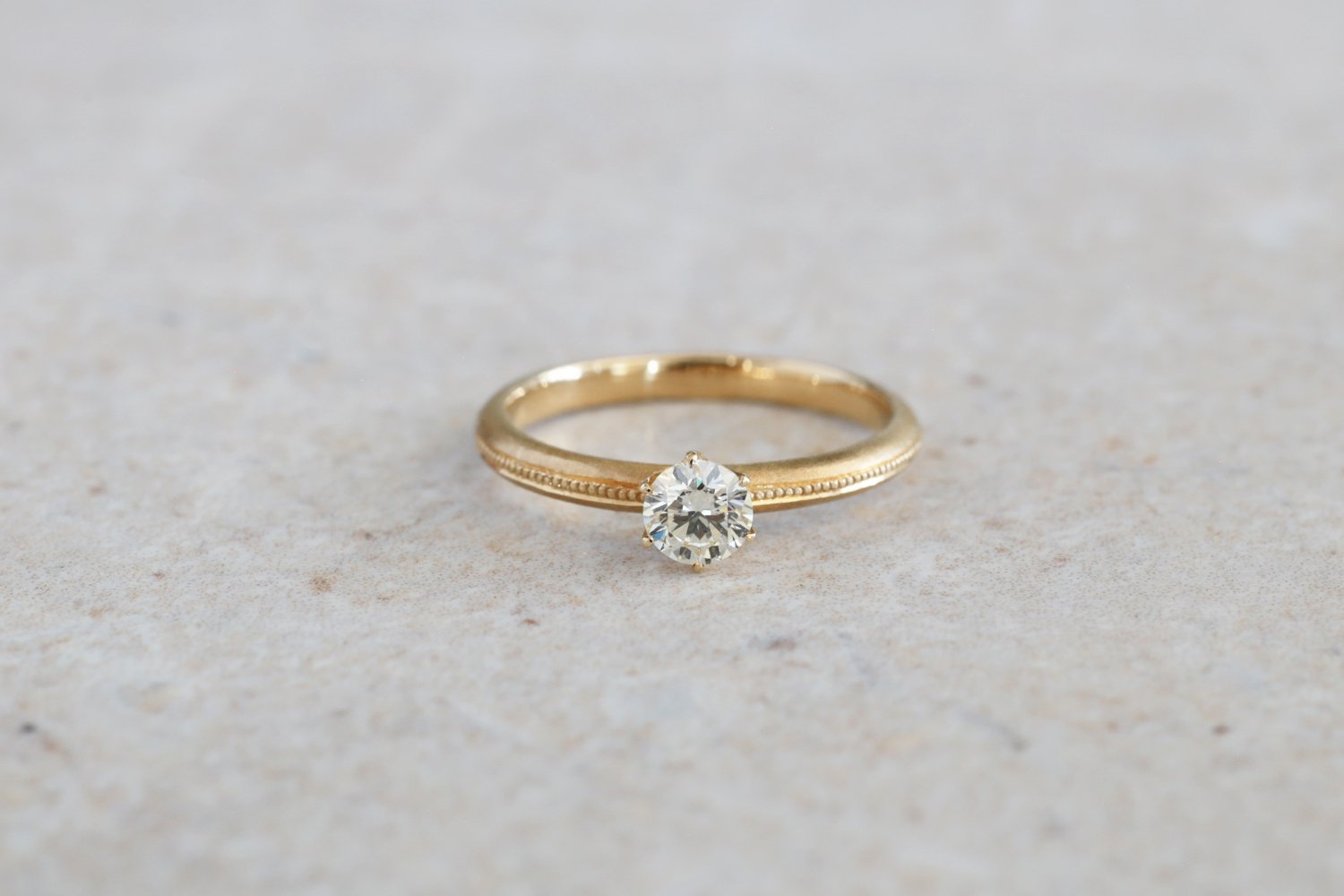 Milgrain ダイヤモンドリング 0.3ct / K18 – Ryui